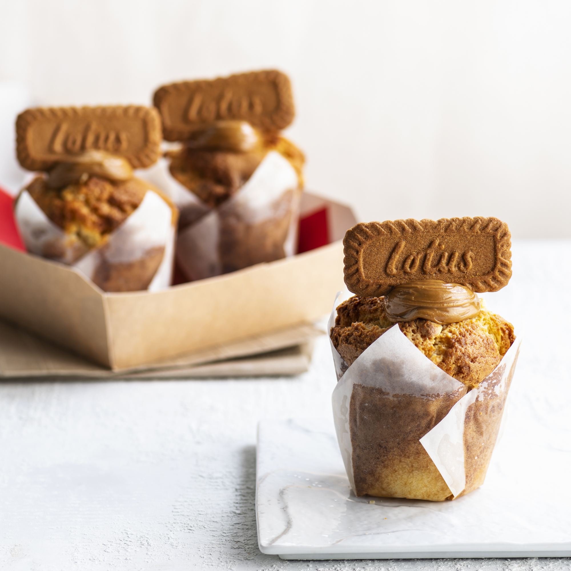 Biscoff muffin s bílou čokoládou | Lotus Biscoff